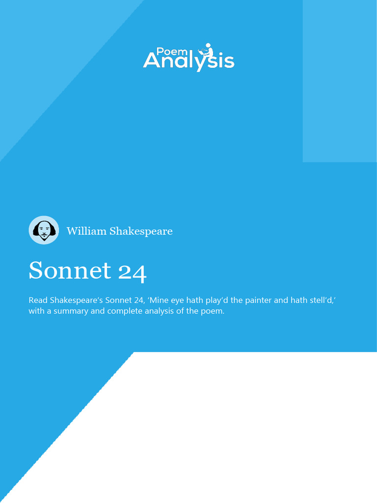 Sonnet 24 by William Shakespeare Poetry+ Guide | PDF | Poetry | Sonnets