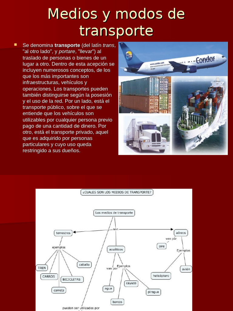 Modos y Medios de Transporte Explicados | PDF | Transporte ferroviario ...