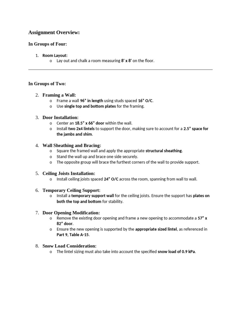 Door Renovation Assignment With Rubric. | PDF | Framing (Construction ...