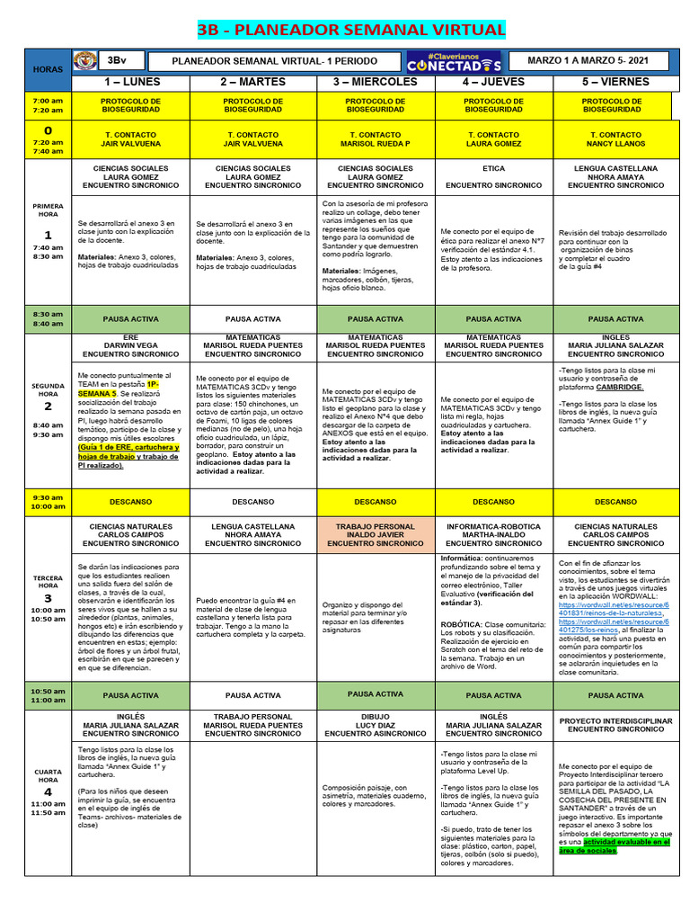 Planeador Semana 5 | PDF