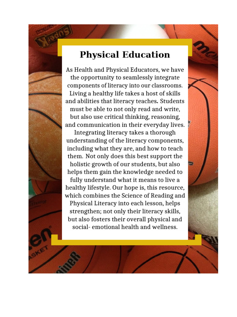 ConnectingScienceOfReadingToSpecialAreaInstruction - PHYSICAL EDUCATION ...