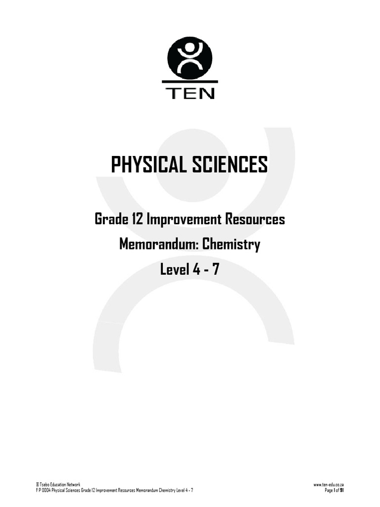 Grade 12 Chemistry Improvement Guide | PDF | Intermolecular Force ...