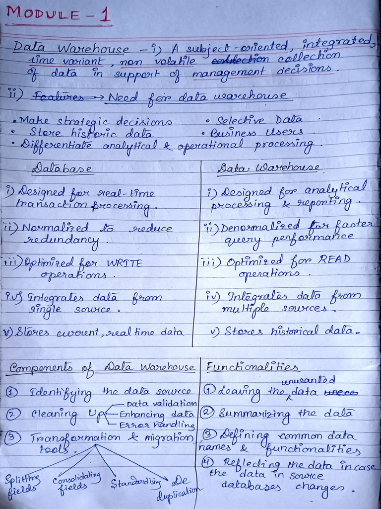 Module 1 - Data Warehousing and Mining | PDF