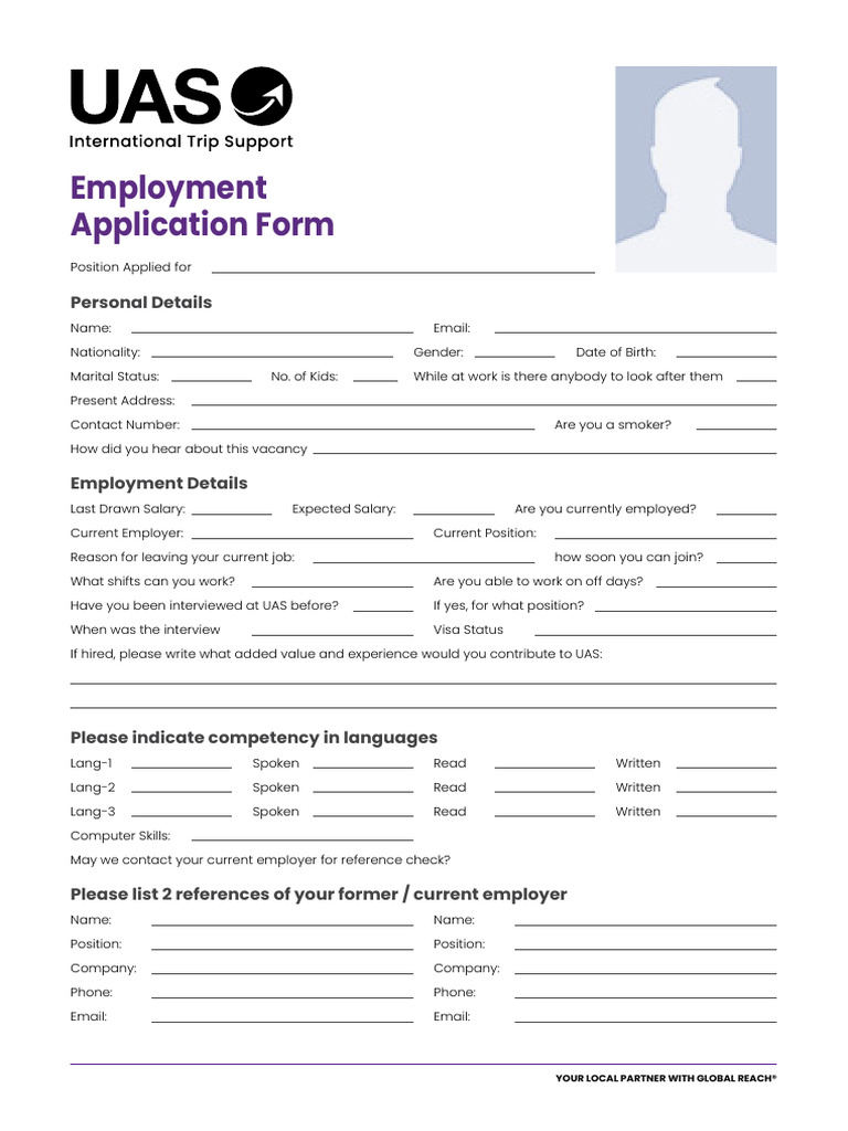 2025-HR Employee Application Form | PDF