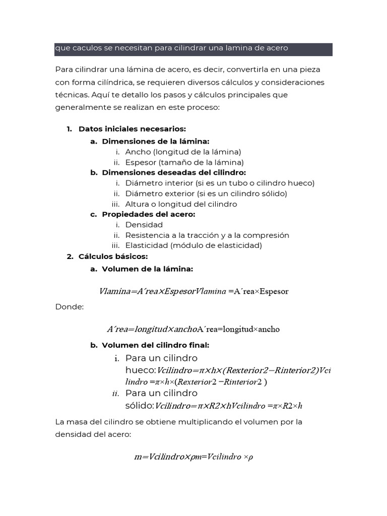 Documento 33 | PDF | Acero | Volumen