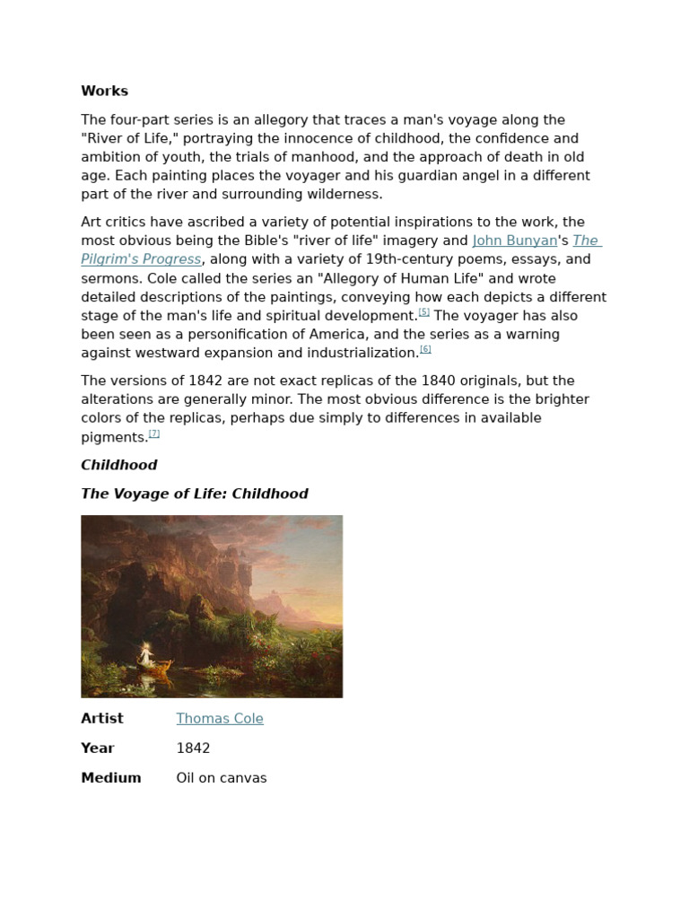 Thomas Cole's Voyage of Life Series | PDF | Paintings