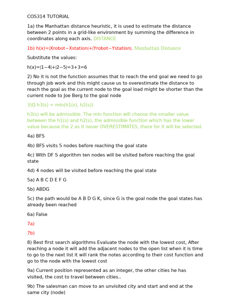 Cos314 Tutorial 1 My Answers | PDF | Mathematical Optimization ...
