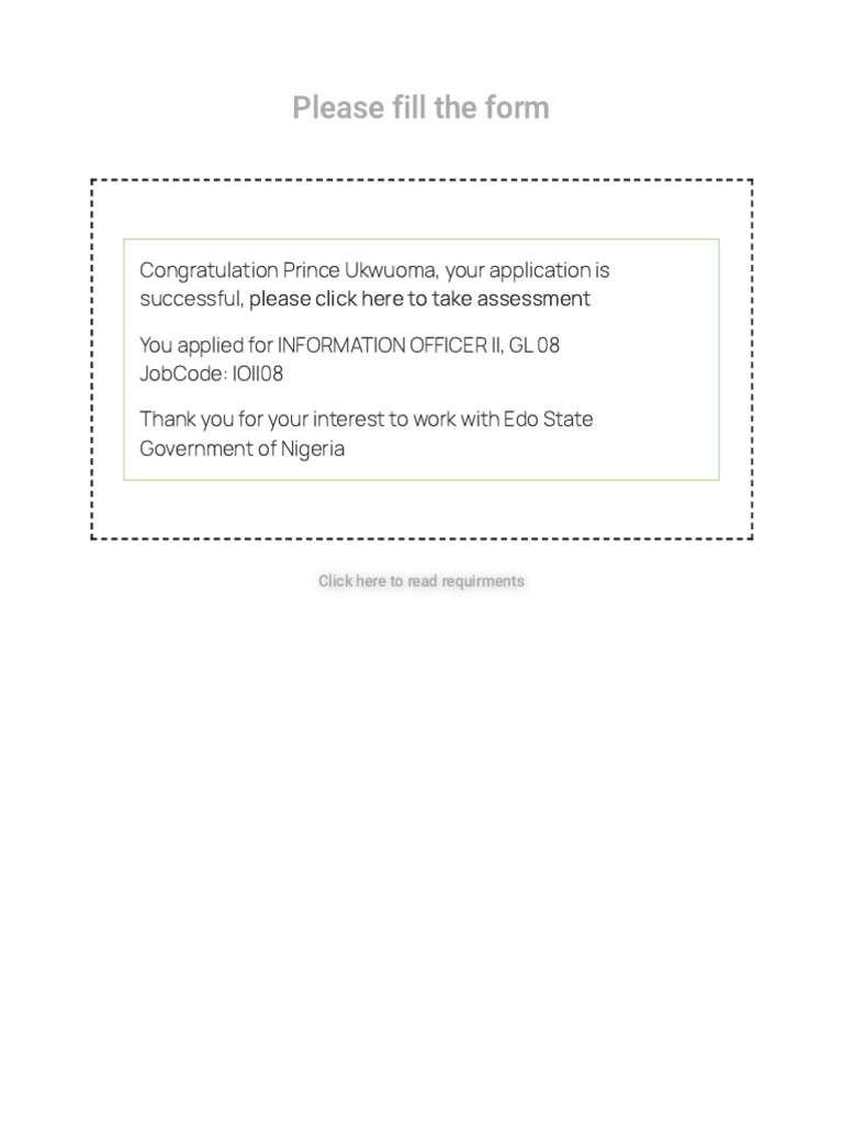 Ekuoma Application Form - Edo State Jobs Board | PDF