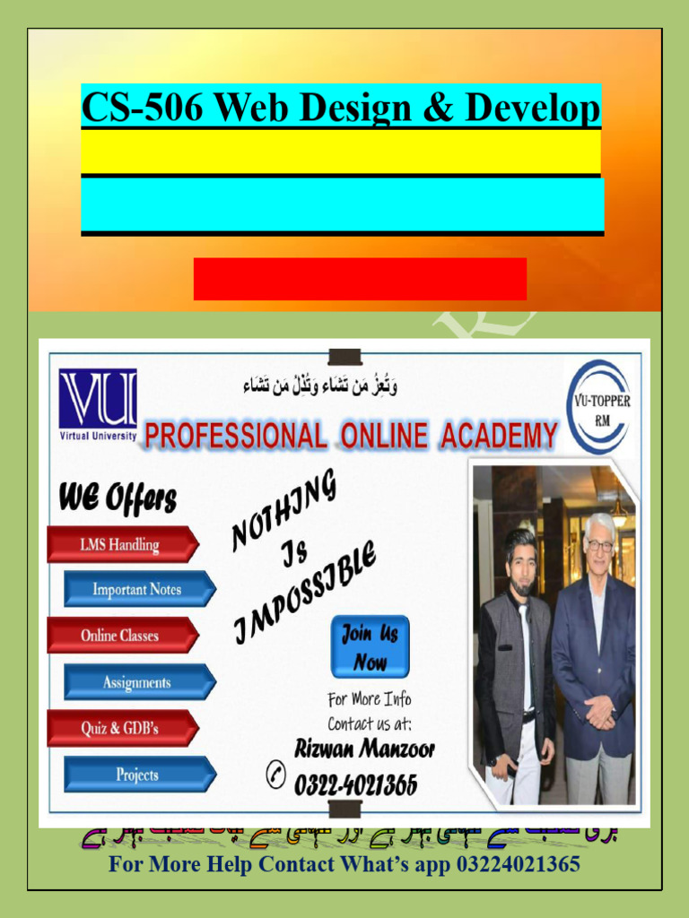 CS506 Mcqs MidTerm by Vu Topper RM-1 | PDF | Class (Computer ...