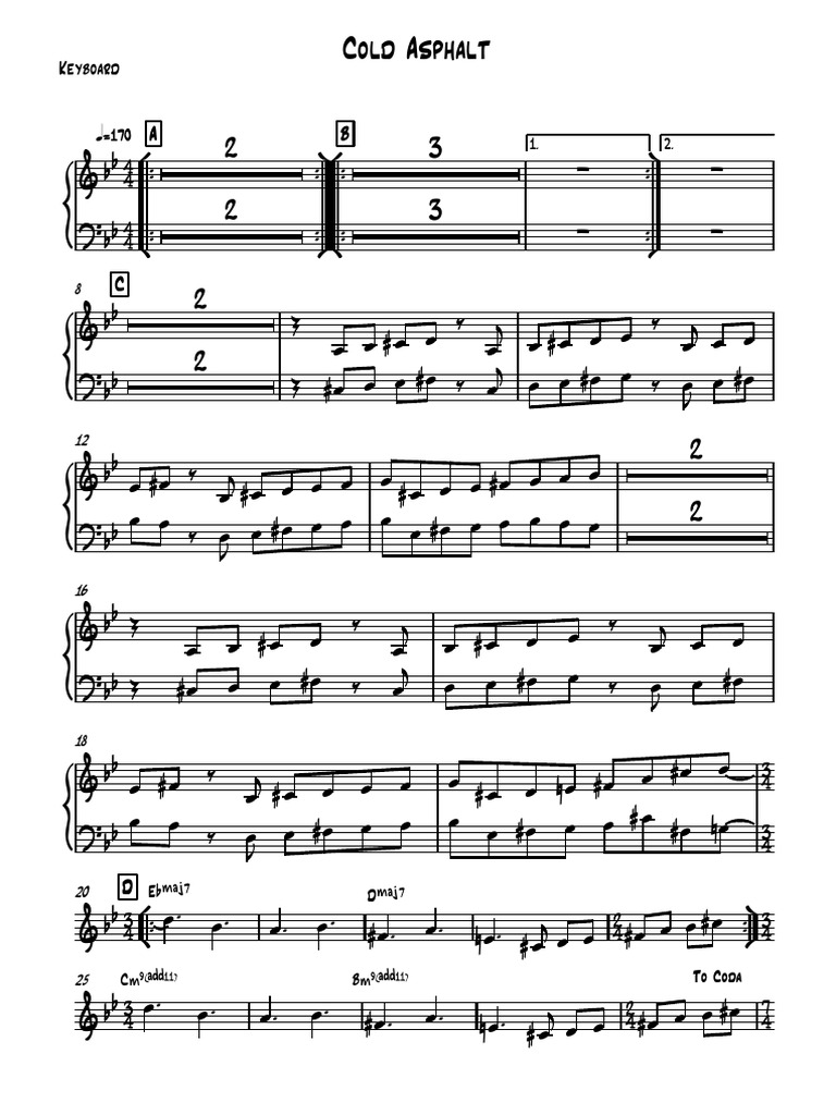Cold Asphalt - Keyboard | PDF
