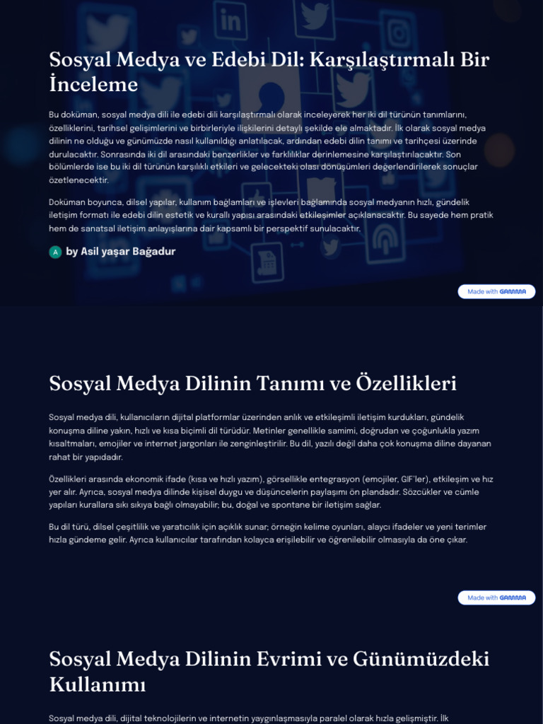 Copy of Copy of Sosyal Medya Ve Edebi Dil Karsilastirmali Bir Inceleme | PDF