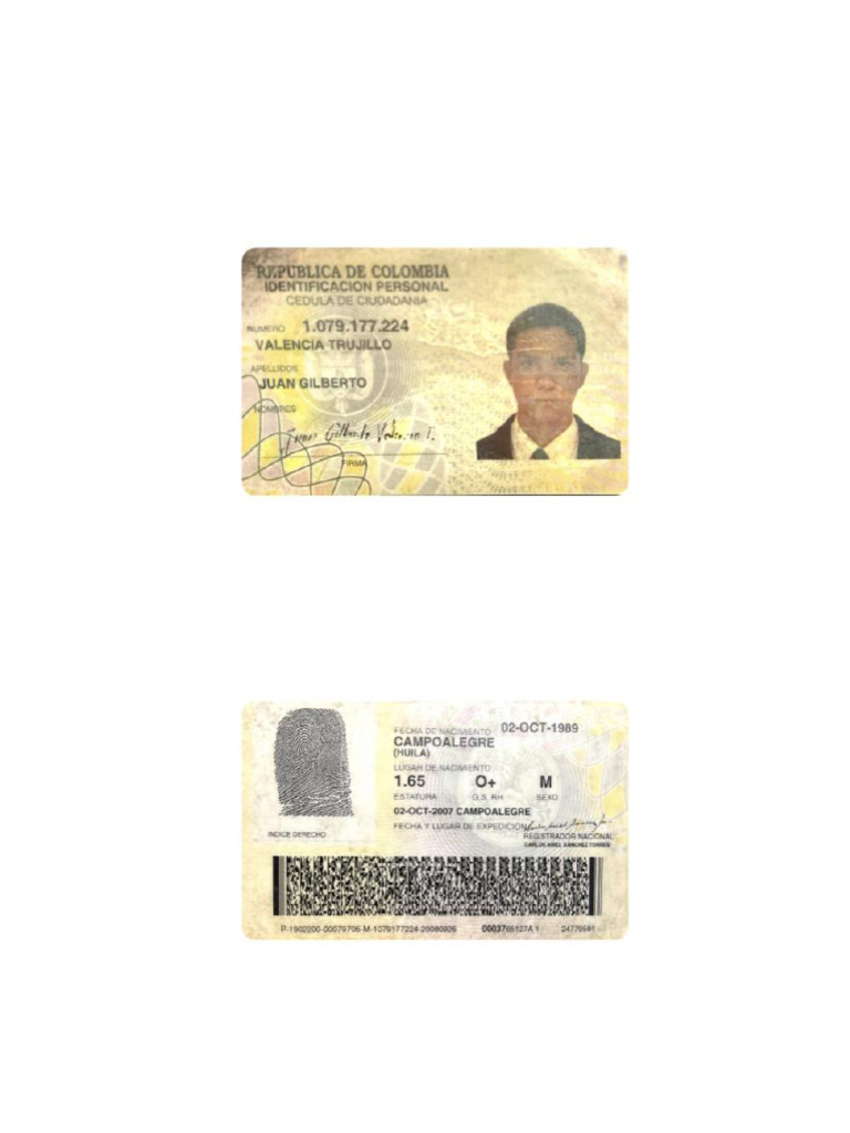 Cedula Juan Valencia | PDF
