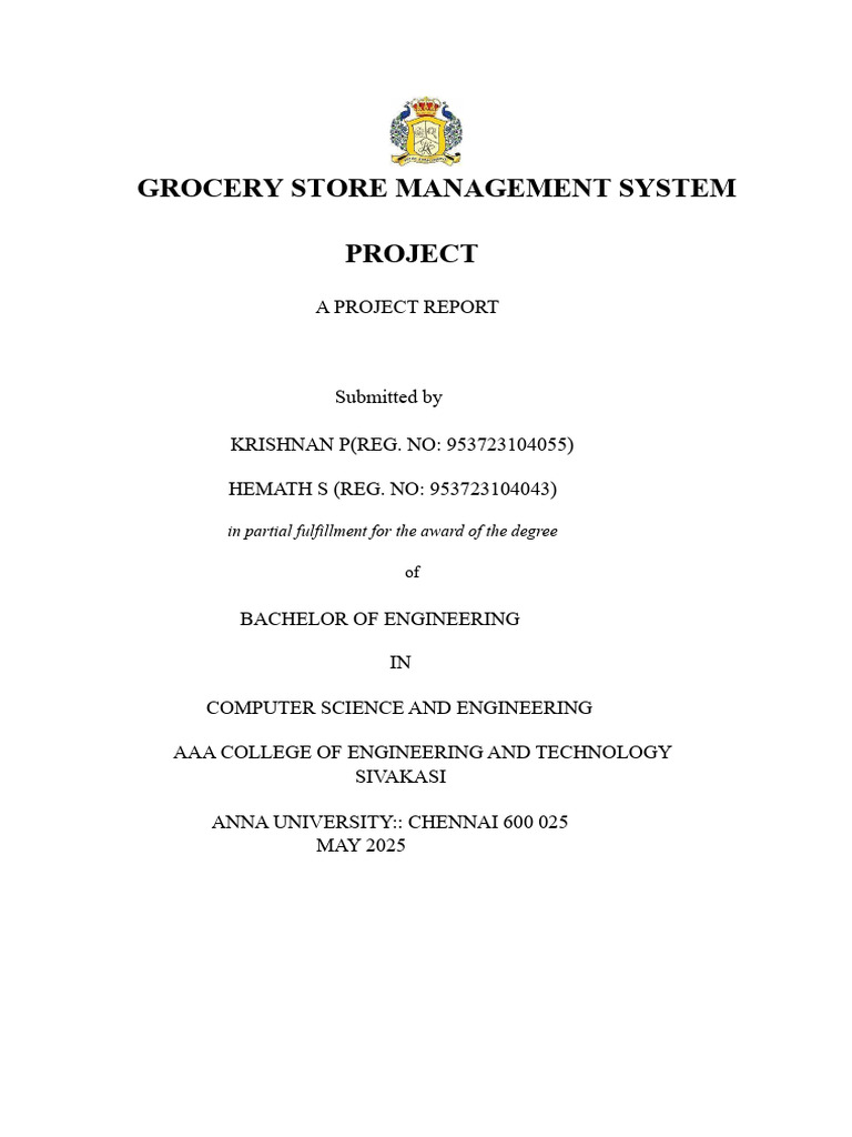 Grocery Store Management System Report | PDF | Php | Bootstrap (Front ...