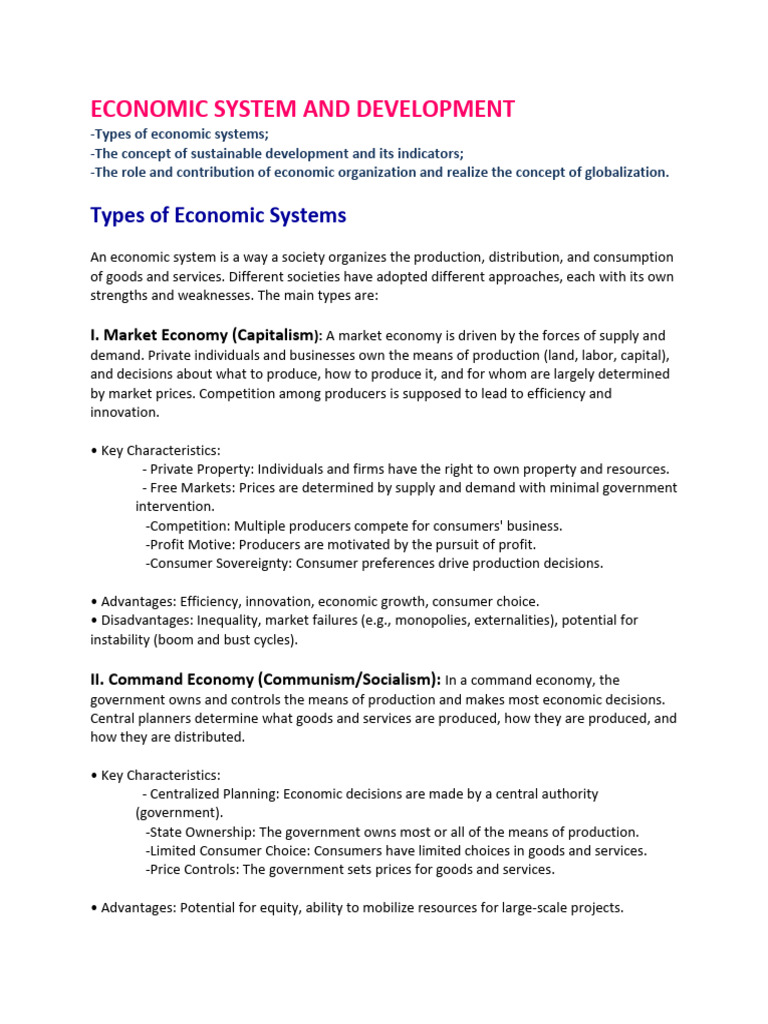 Economic System and Development | PDF | World Trade Organization | Sustainability