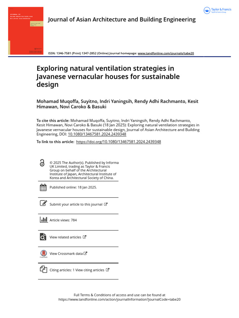 Exploring natural ventilation strategies in Javanese vernacular houses ...