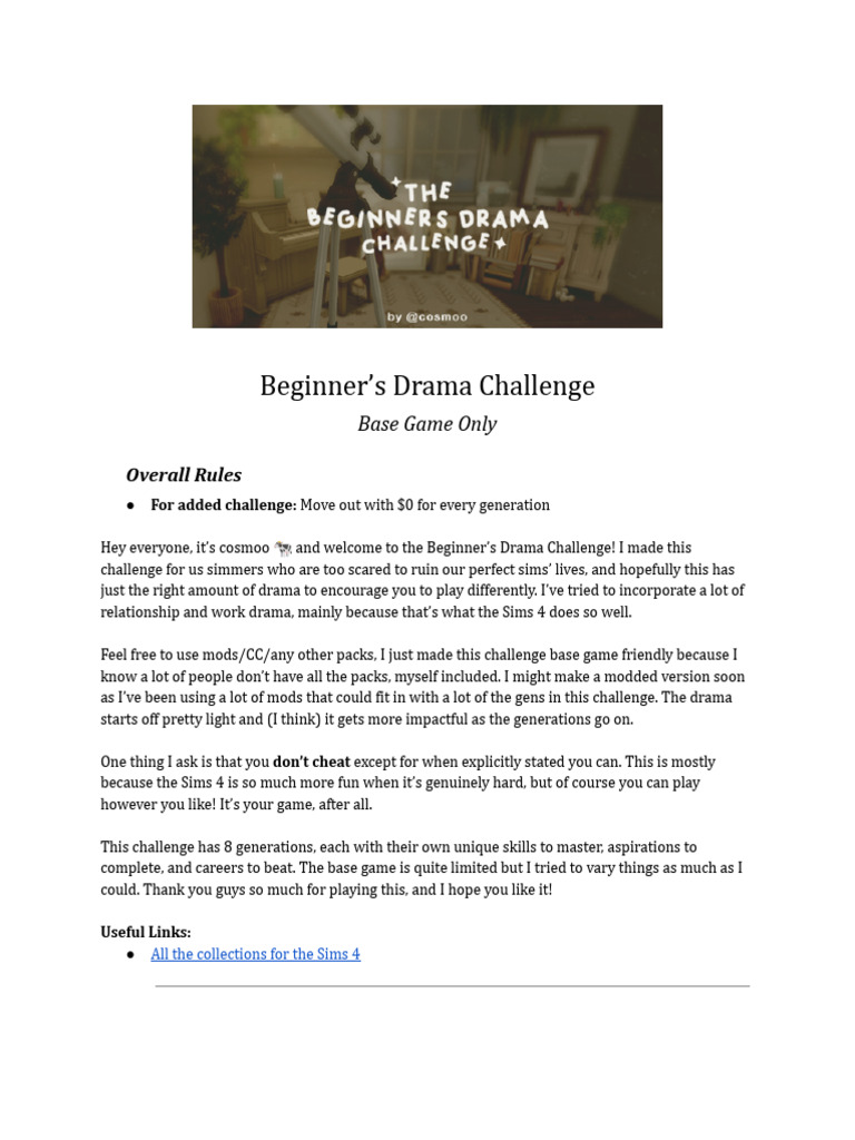 Beginner's Drama Challenge | PDF | Behavioural Sciences | Interpersonal Relationships