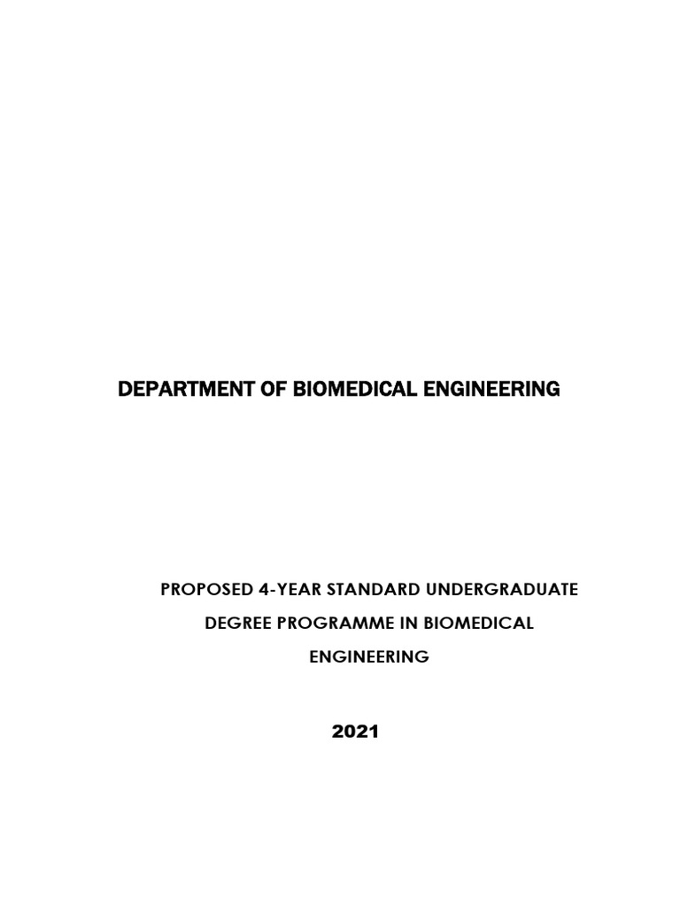 UNN Biomedical Engineering Program Overview | PDF | Biomedical ...
