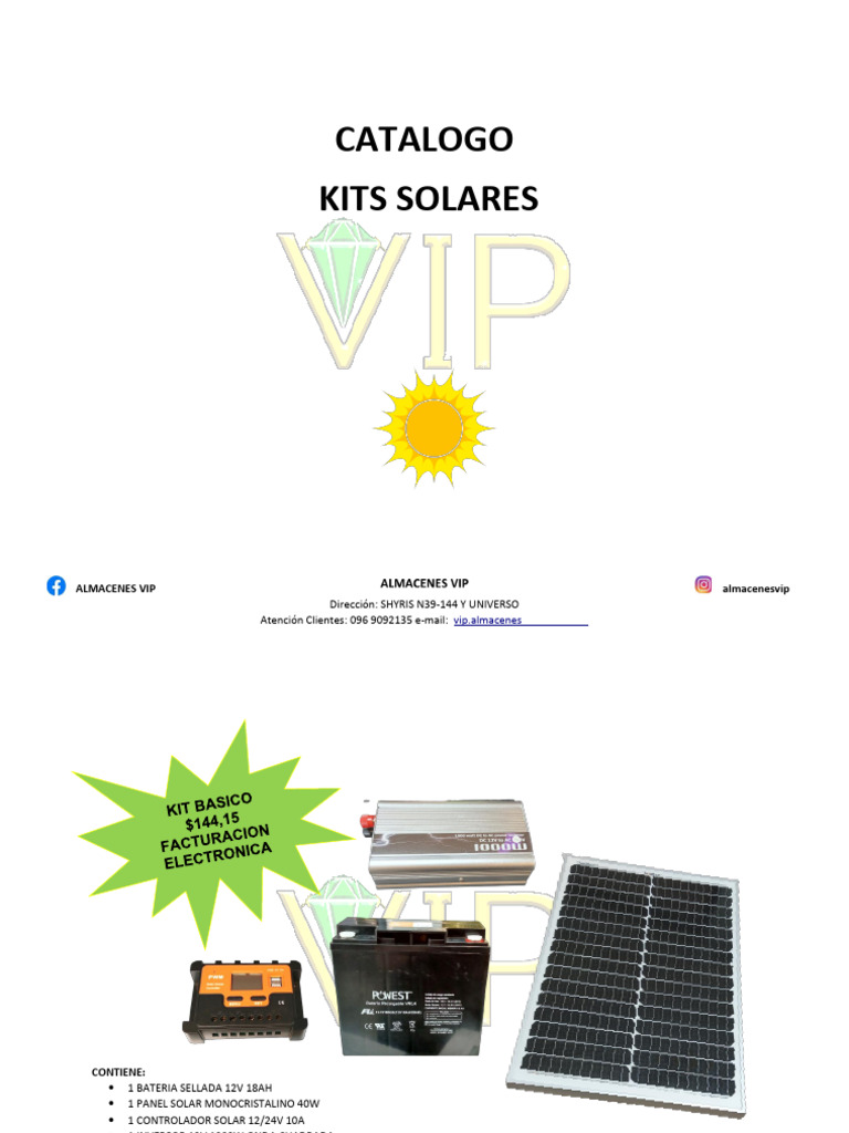 Kits Solares en Almacenes VIP | PDF | Inversor de energia | Poder (Física)