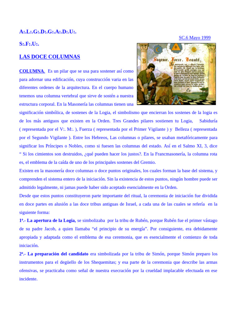 Las 12 Columnas (Pitter) | PDF | Masonería