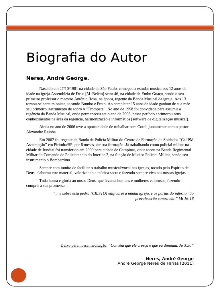 Biografia Do Autor | PDF