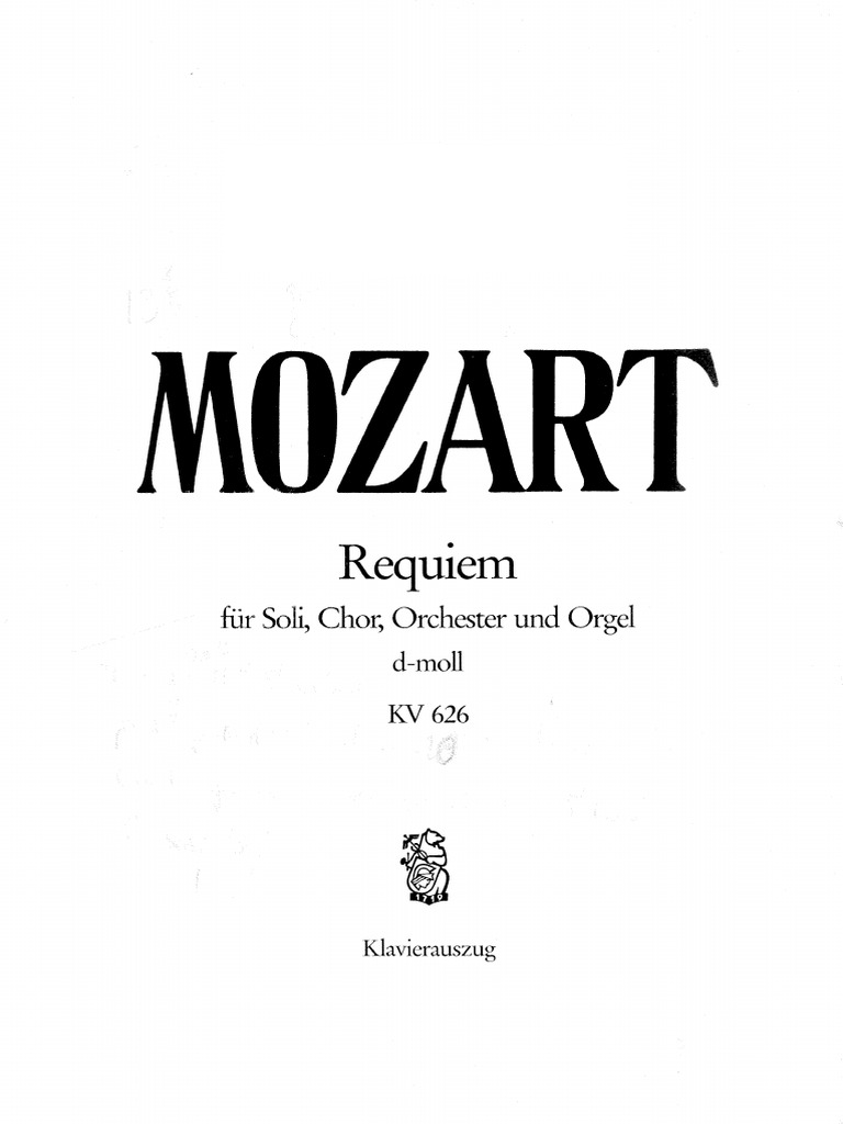 Requiem In D Menor Mozart Pdf