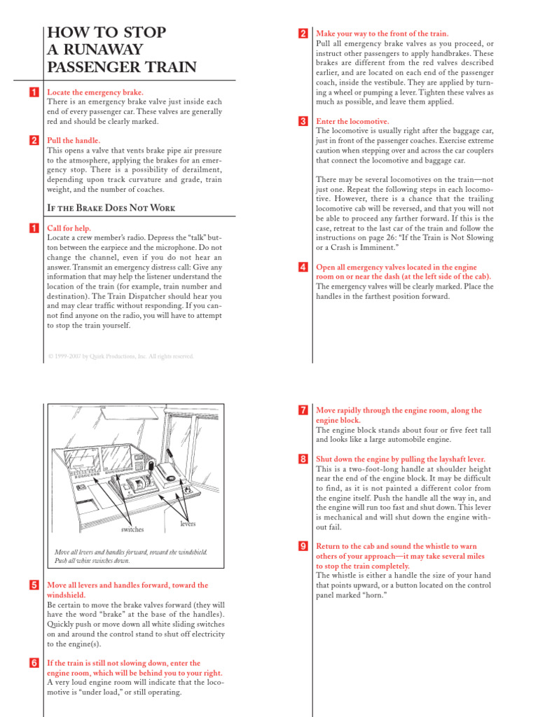 Emergency Procedures for Stopping Trains | PDF | Train | Transportation ...