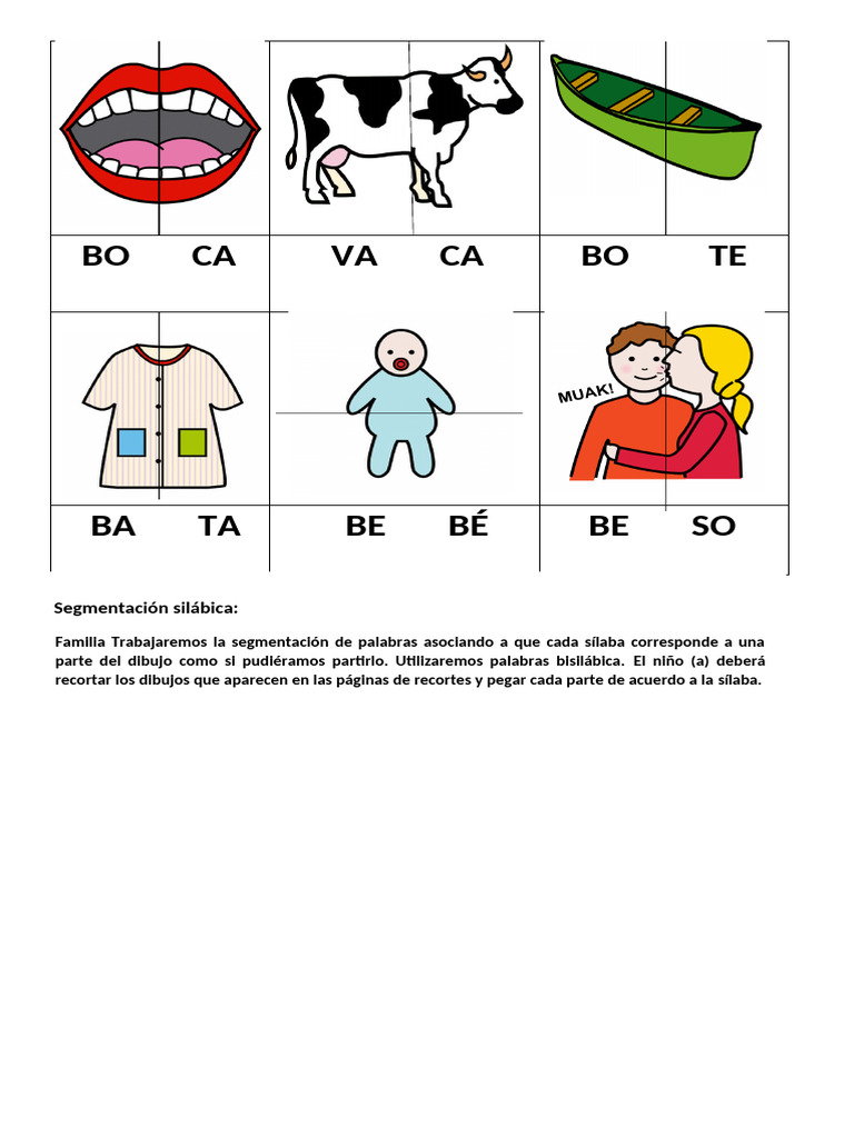 Actividad Medio Mayor (Fonema B y Segmentación) (Autoguardado) | PDF