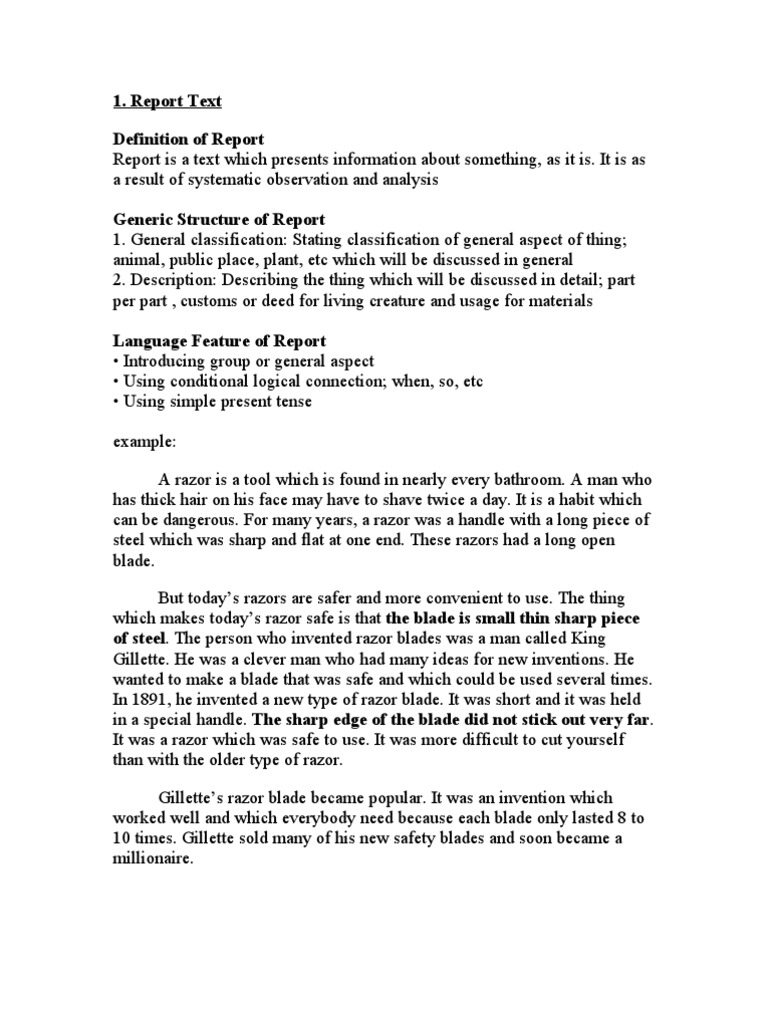 Report Text Definition of Report | PDF | Razor | Nuclear Power