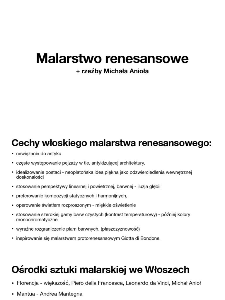Malarstwo Renesansowe | PDF