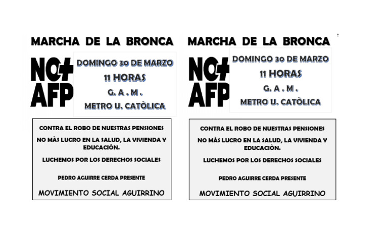 Volante Marcha de La Bronca Pac | PDF