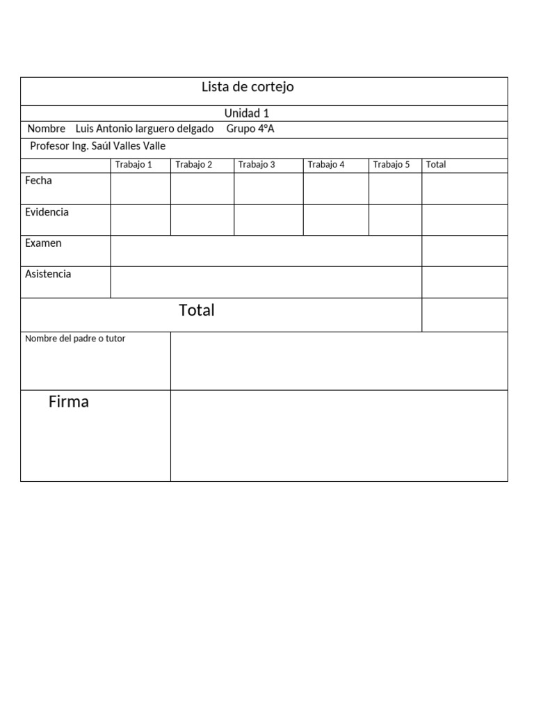 Lista de Cortejo | PDF
