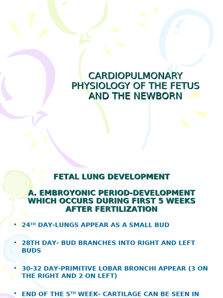 Cardiopulmonary Physiology of The Fetus and 5the Newborn | PDF | Fetus ...