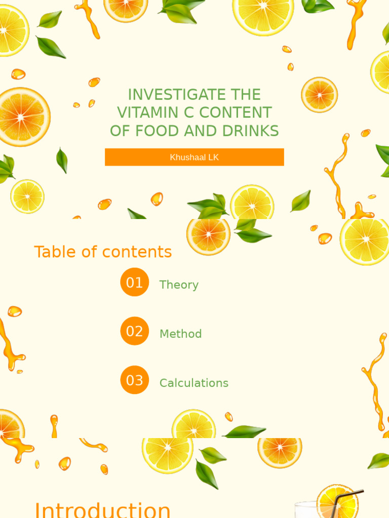 Core Practical 2 | PDF | Vitamin C | Juice