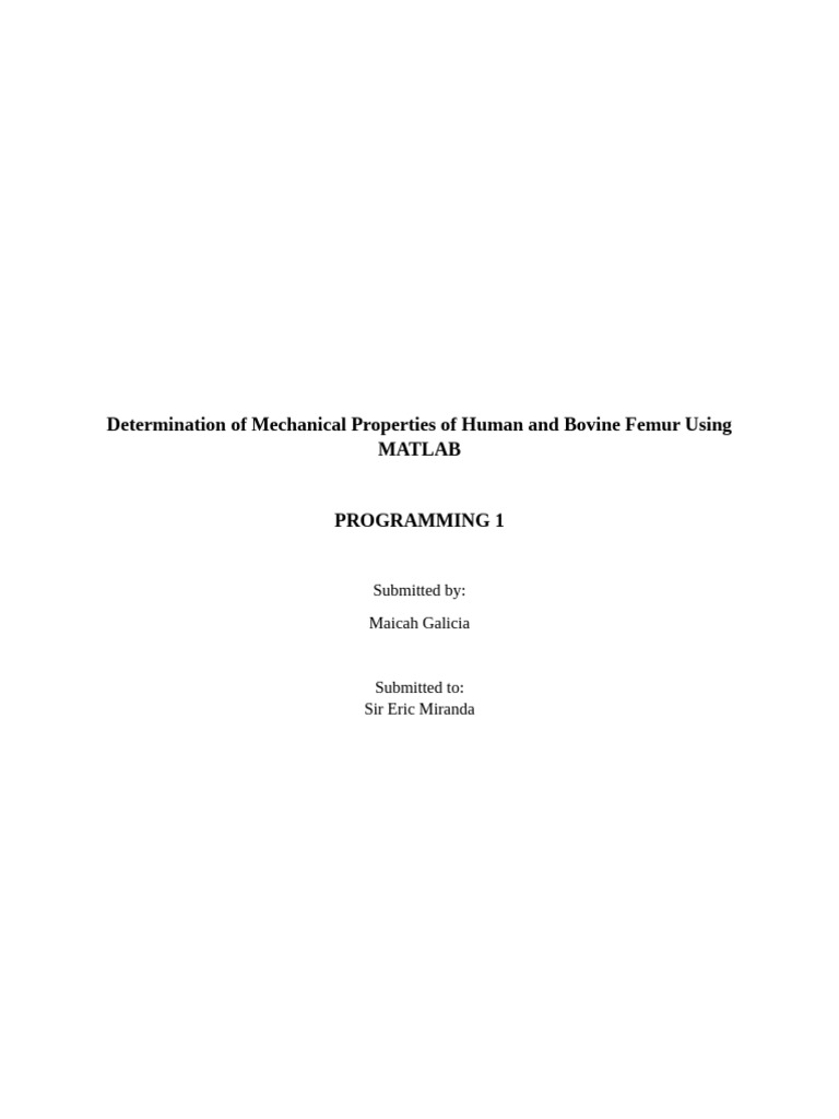 Determination of Mechanical Properties of Human and Bovine Femur Using ...