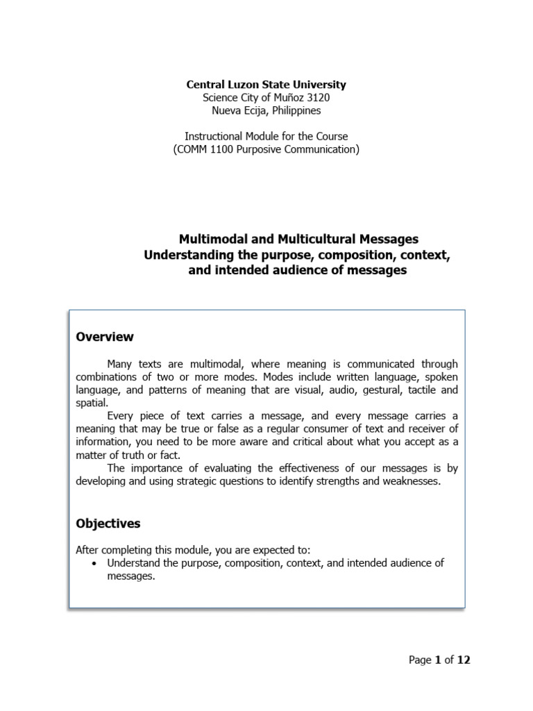 Multimodal Communication Insights | PDF | Communication | Nonverbal ...