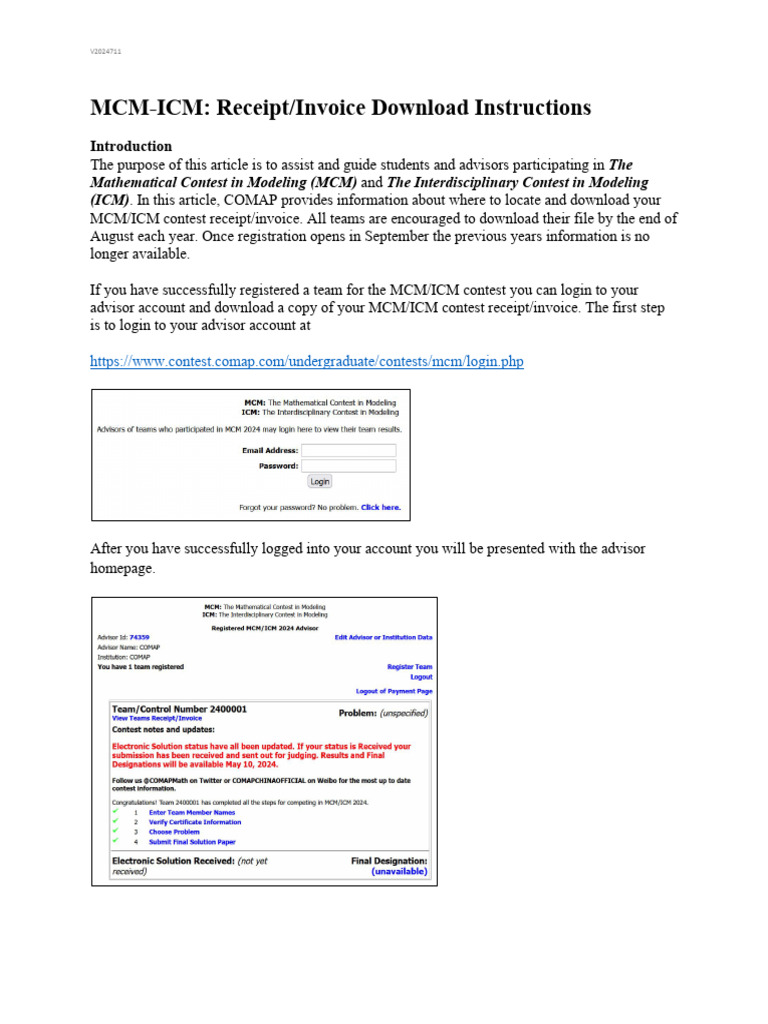 MCM-ICM Invoice Instructions | PDF