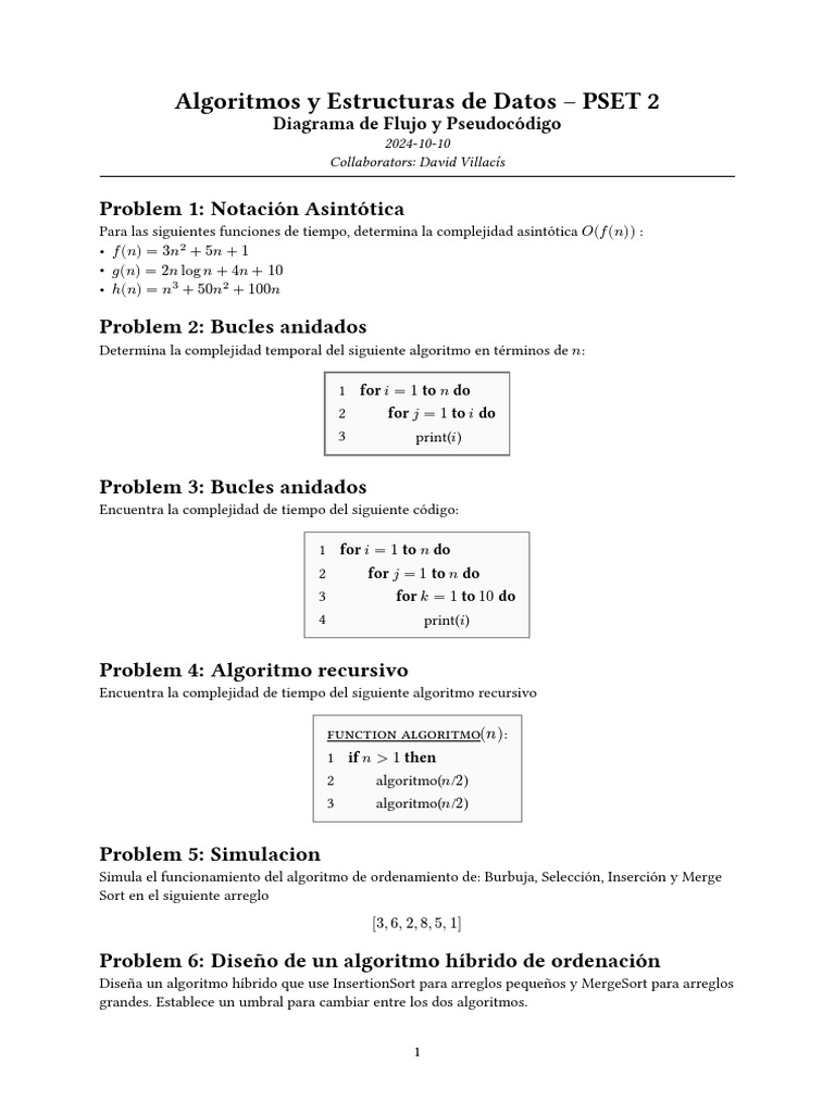 Ejercicios Algoritmos 2 | PDF | Algoritmos | Programación de computadoras