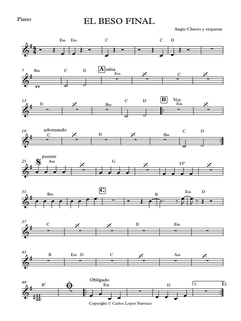 El Beso Final -Piano | PDF