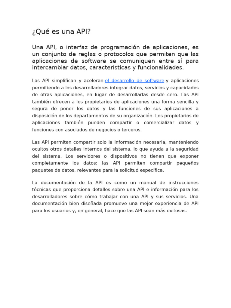 Qué Es Una API | PDF | Jabón | Software de la aplicacion