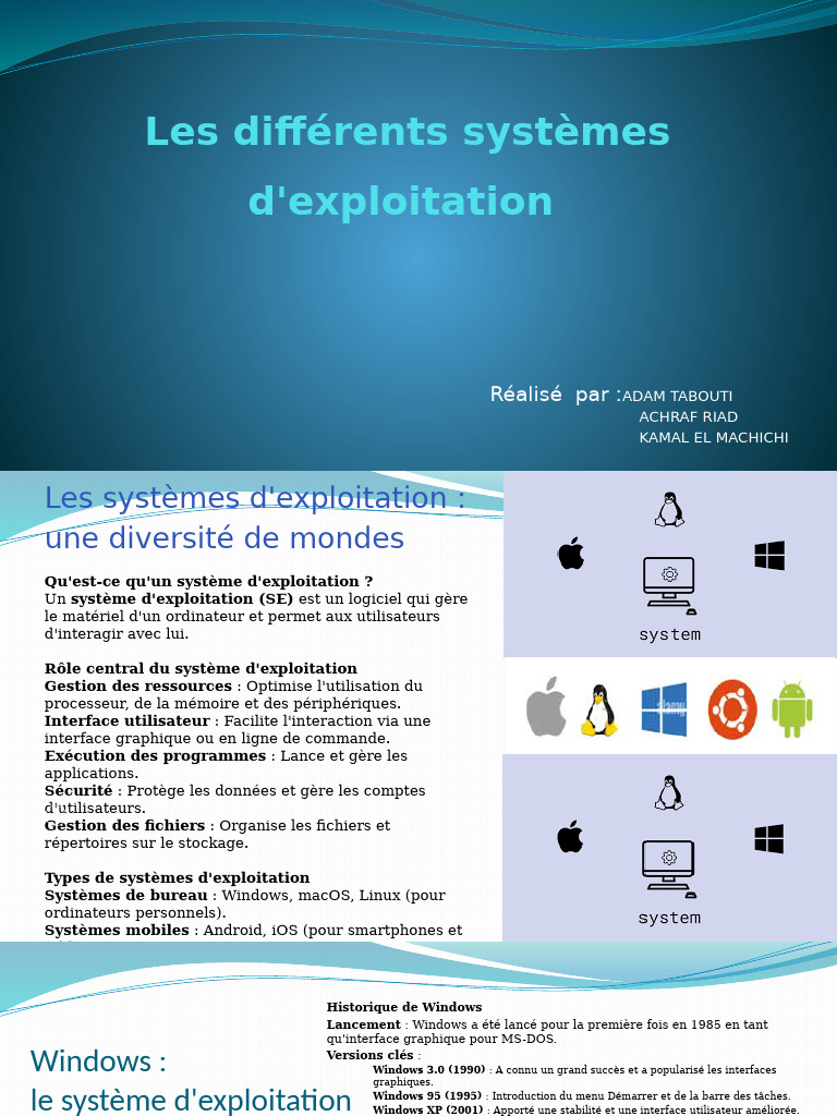 Les-Systemes-dExploitation | PDF | MacOS | Système d'exploitation