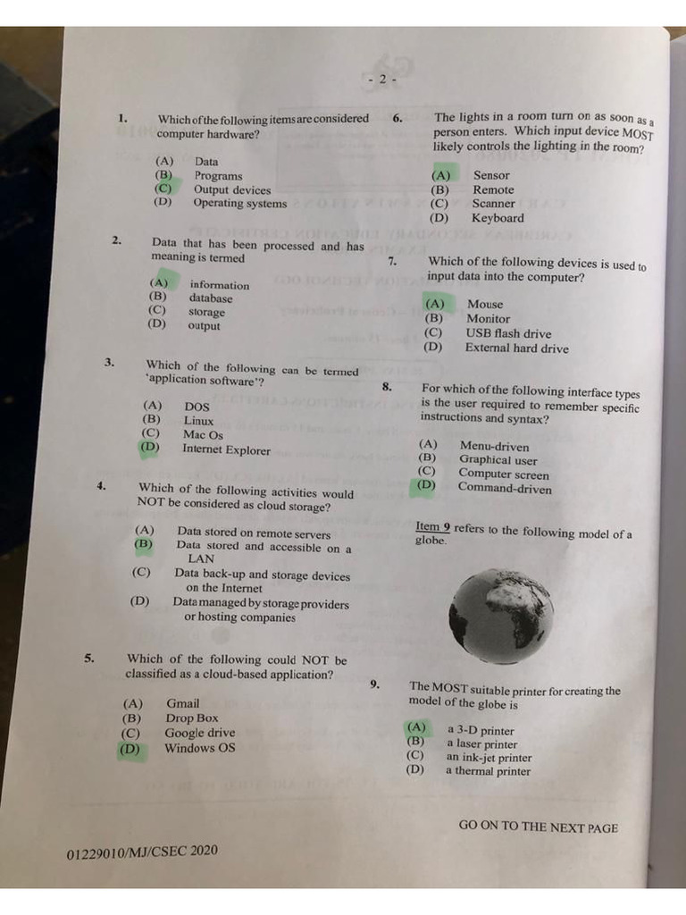 CSEC IT MayJune P1 2020 | PDF