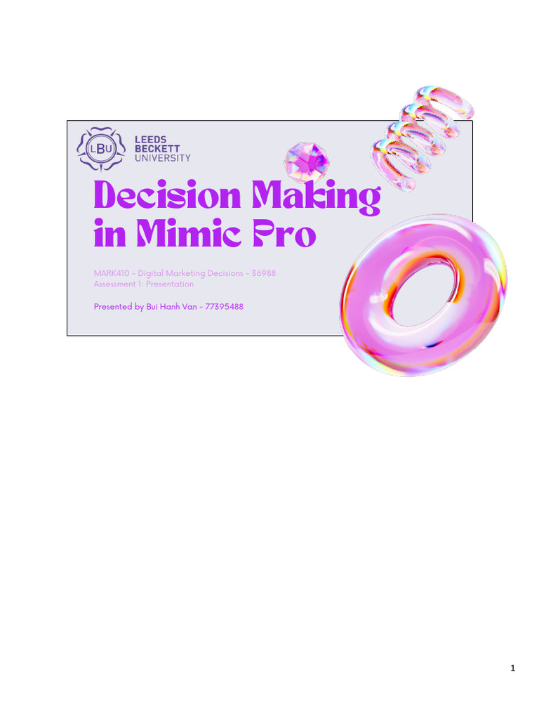 Decisions Making in Mimic Pro - ASS1 - Bui Hanh Van | PDF | Search Engine Optimization | Digital ...