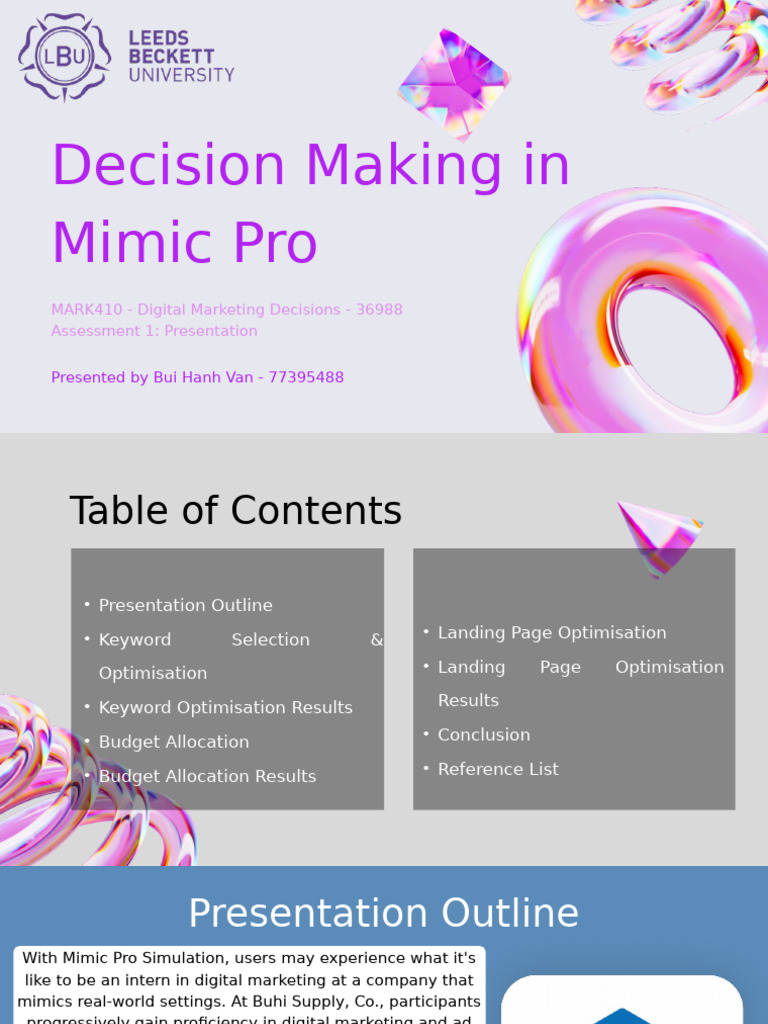 Decisions Making in Mimic Pro - ASS1 - Bui Hanh Van 2 | PDF | Search ...