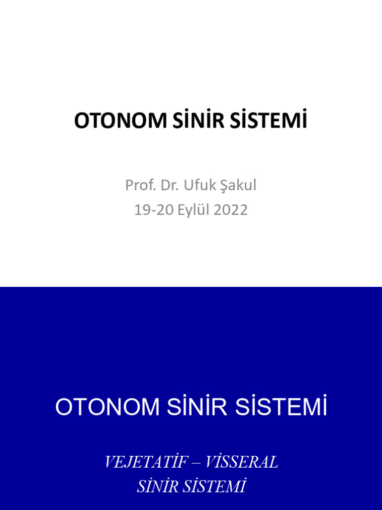 Otonom Sinir Sistemi 1. Kurul 2022 Anatomi | PDF