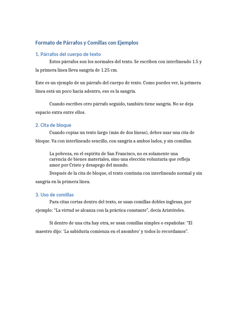 ayuda clave de Formato_Parrafos_y_Comillas | PDF