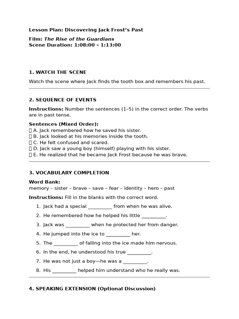 The Rise of The Guardians Lesson SV | PDF
