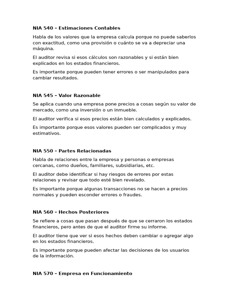 NIA 540 - Estimaciones Contables | PDF
