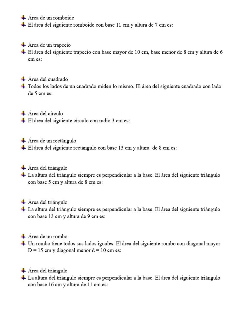 Árecalculos de areas matematica 5to bach JV | PDF
