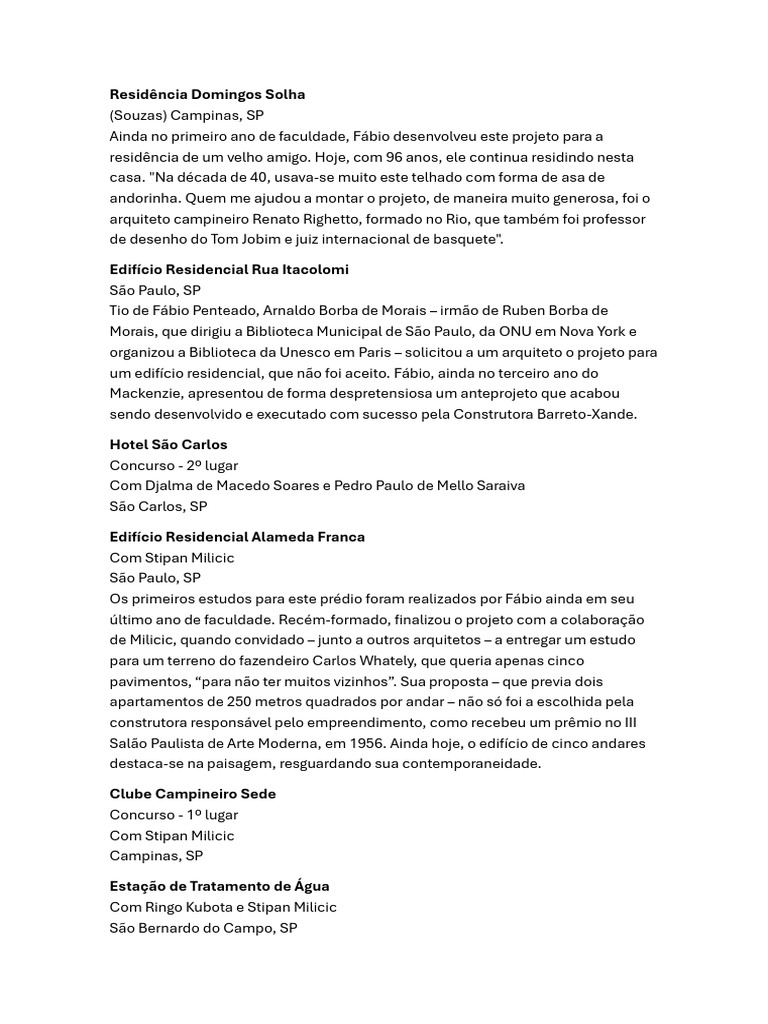 Cronologia Fabio Penteado | PDF | São Paulo | Brasil