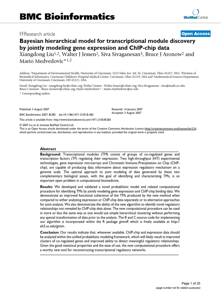 BMC Bioinformatics | PDF | Bioinformatics | Gene Expression